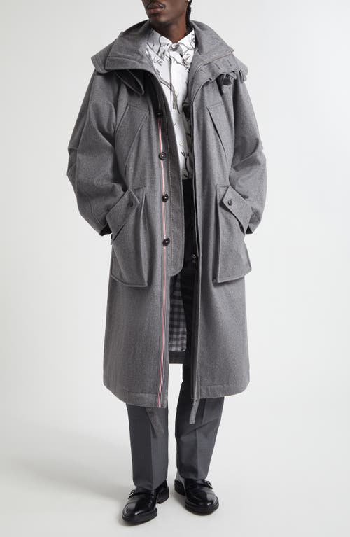 THOM BROWNE Waterproof Cashmere Parka with Removable Hood